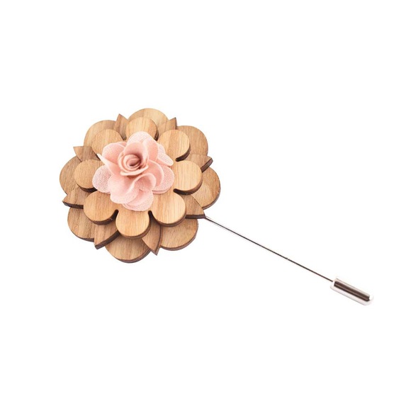 Accessories | Handmade Wood Flower Boutonniere Lapel Pin | Poshmark
